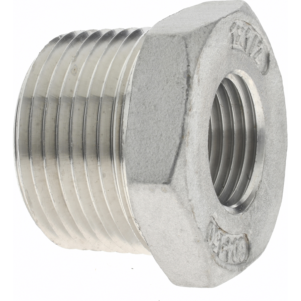 Value Collection - Pipe Hex Bushing: 1 x 1/2", 304 Stainless Steel ...