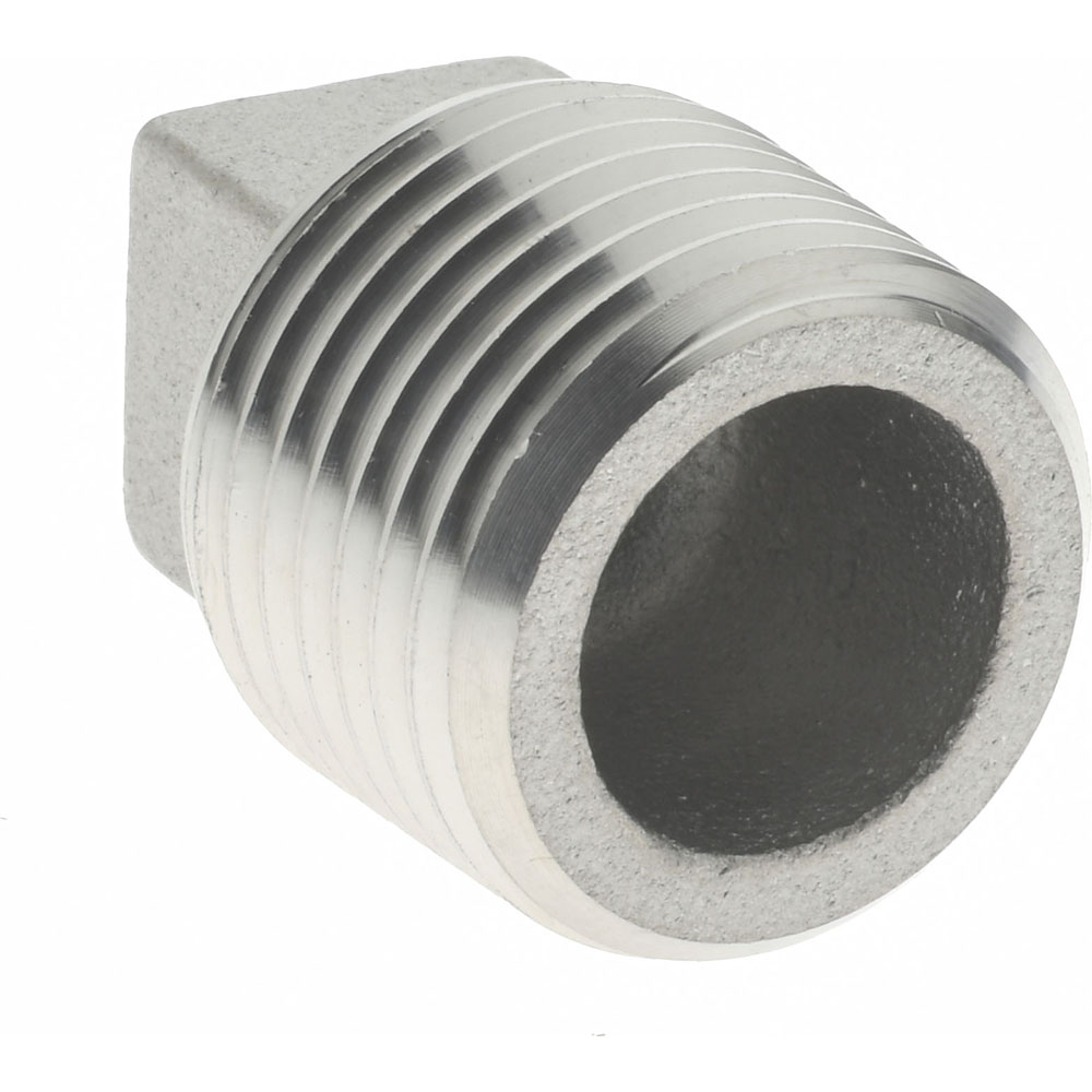 Merit Brass - Pipe Square Head Plug: 1/2", 304 Stainless Steel | MSC Direct