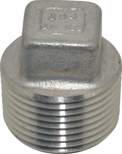 Merit Brass - 3/4" 304 Stainless Steel Pipe Square Head Plug - 36900777 ...