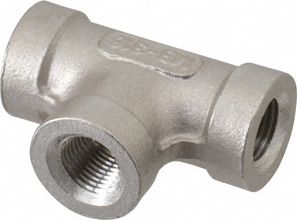 Merit Brass - 1/8" 316 Stainless Steel Pipe Tee - 36901247 - MSC ...