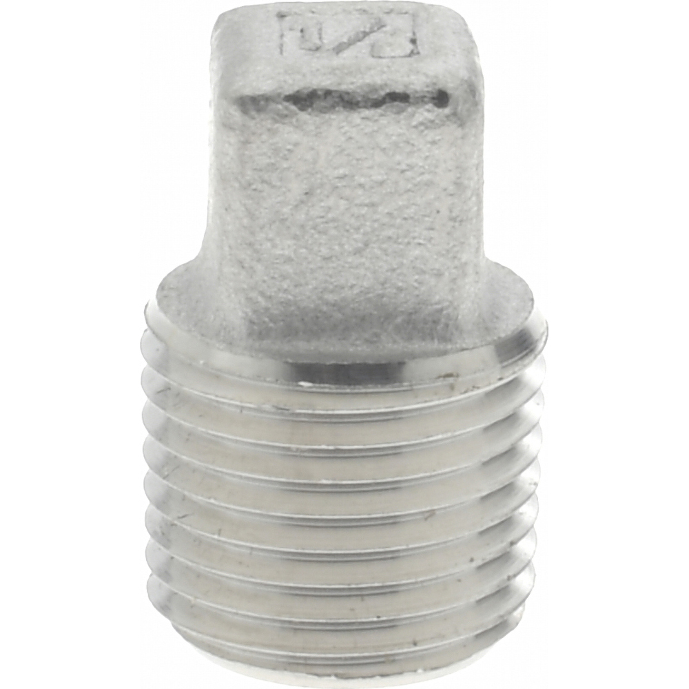 Value Collection - Pipe Square Head Plug: 1/8", 316 Stainless Steel ...
