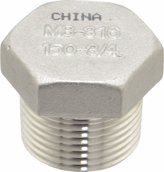 Merit Brass - 3/4" 316 Stainless Steel Pipe Hex Head Plug - 36902237 ...