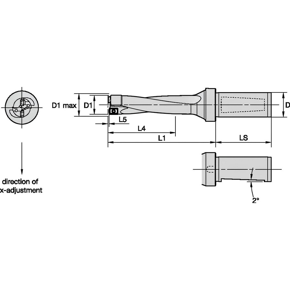 Kennametal - Indexable Insert Drill: DFR240R4WD32M, 25.00 mm Max Dia ...