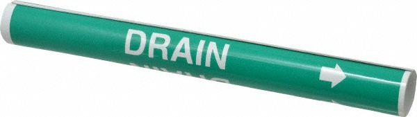 Made in USA - Pipe Marker with Drain Legend and Arrow Graphic | MSC Direct