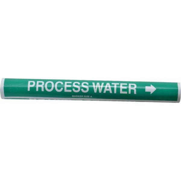 Made in USA - Pipe Marker with Process Water Legend and Arrow Graphic ...