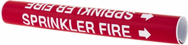 Made in USA - Pipe Marker with Fire Sprinkler Legend and Arrow Graphic ...