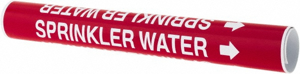 Made in USA - Pipe Marker with Water Sprinkler Legend and Arrow Graphic ...