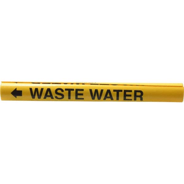 Made in USA - Pipe Marker with Waste Water Legend and Arrow Graphic ...