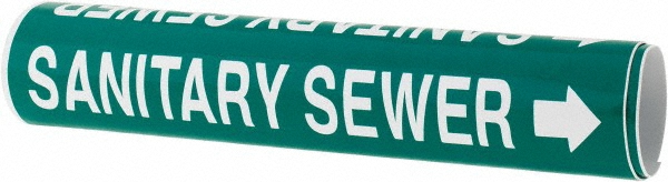 Made in USA - Pipe Marker with Sanitary Sewer Legend and Arrow Graphic ...