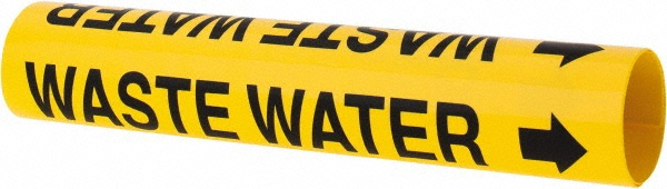 Made in USA - Pipe Marker with Waste Water Legend and Arrow Graphic ...