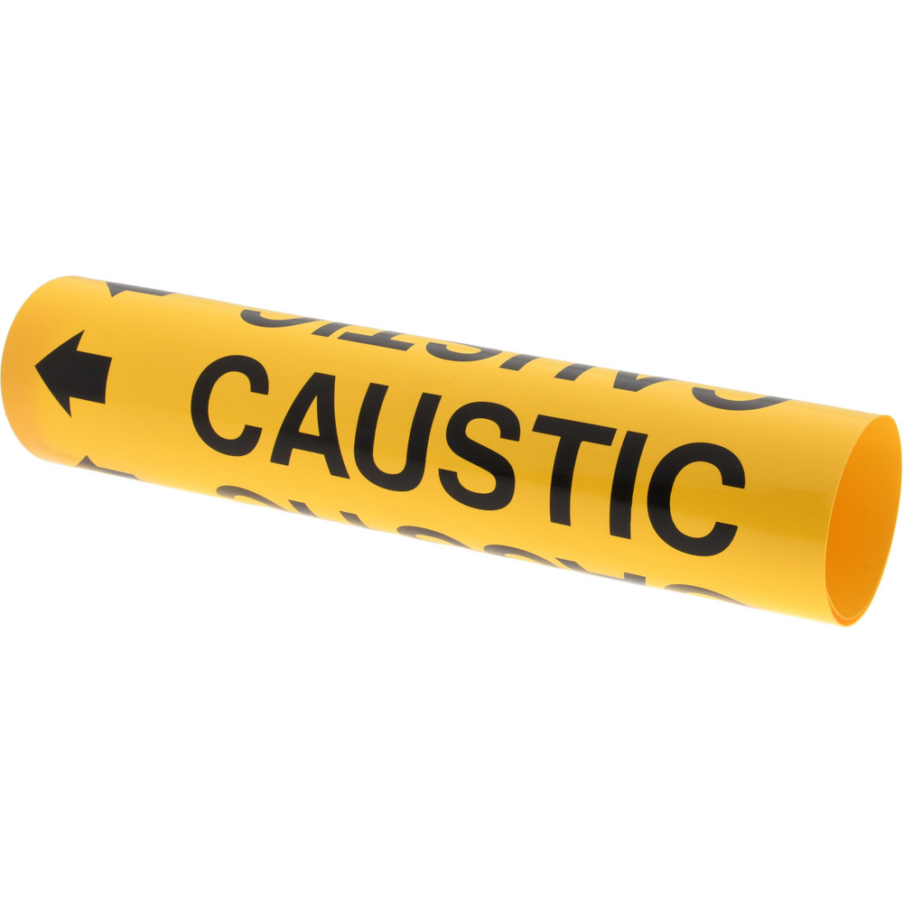 Made in USA - Pipe Marker with Caustic Legend and Arrow Graphic | MSC ...