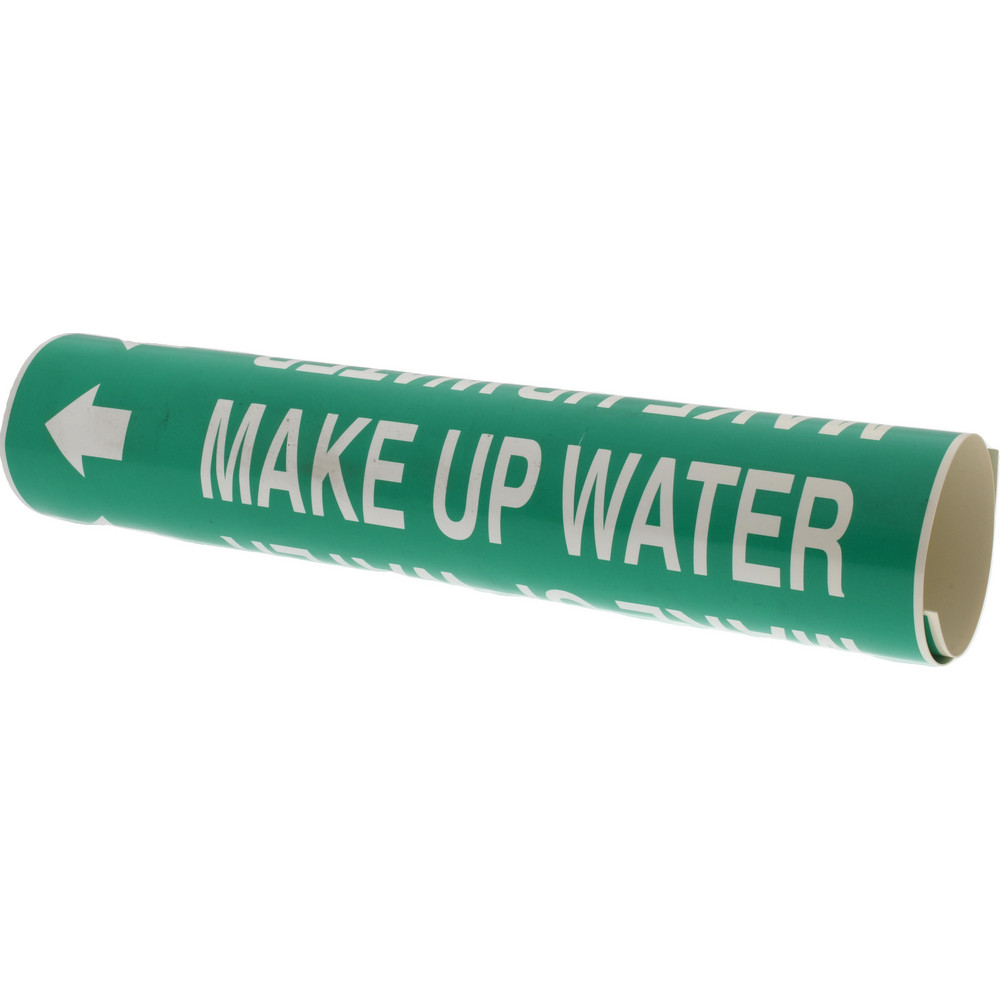 Made in USA - Pipe Marker with Make-Up Water Legend and Arrow Graphic ...