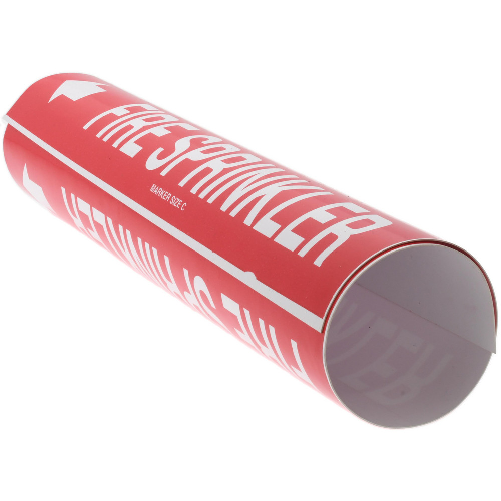 Made in USA - Pipe Marker with Fire Sprinkler Legend and Arrow Graphic ...