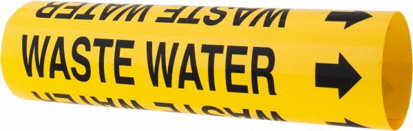 Made in USA - Pipe Marker with Waste Water Legend and Arrow Graphic ...