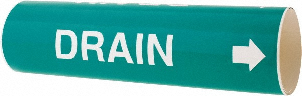 Made in USA - Pipe Marker with Drain Legend and Arrow Graphic | MSC Direct