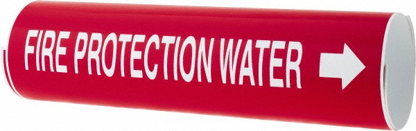 Made in USA - Pipe Marker with Fire Protection Water Legend and Arrow ...