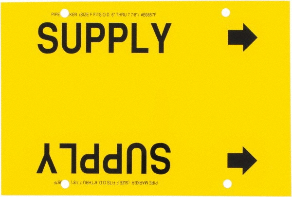 Made in USA - Pipe Marker with Supply Legend and Arrow Graphic | MSC Direct
