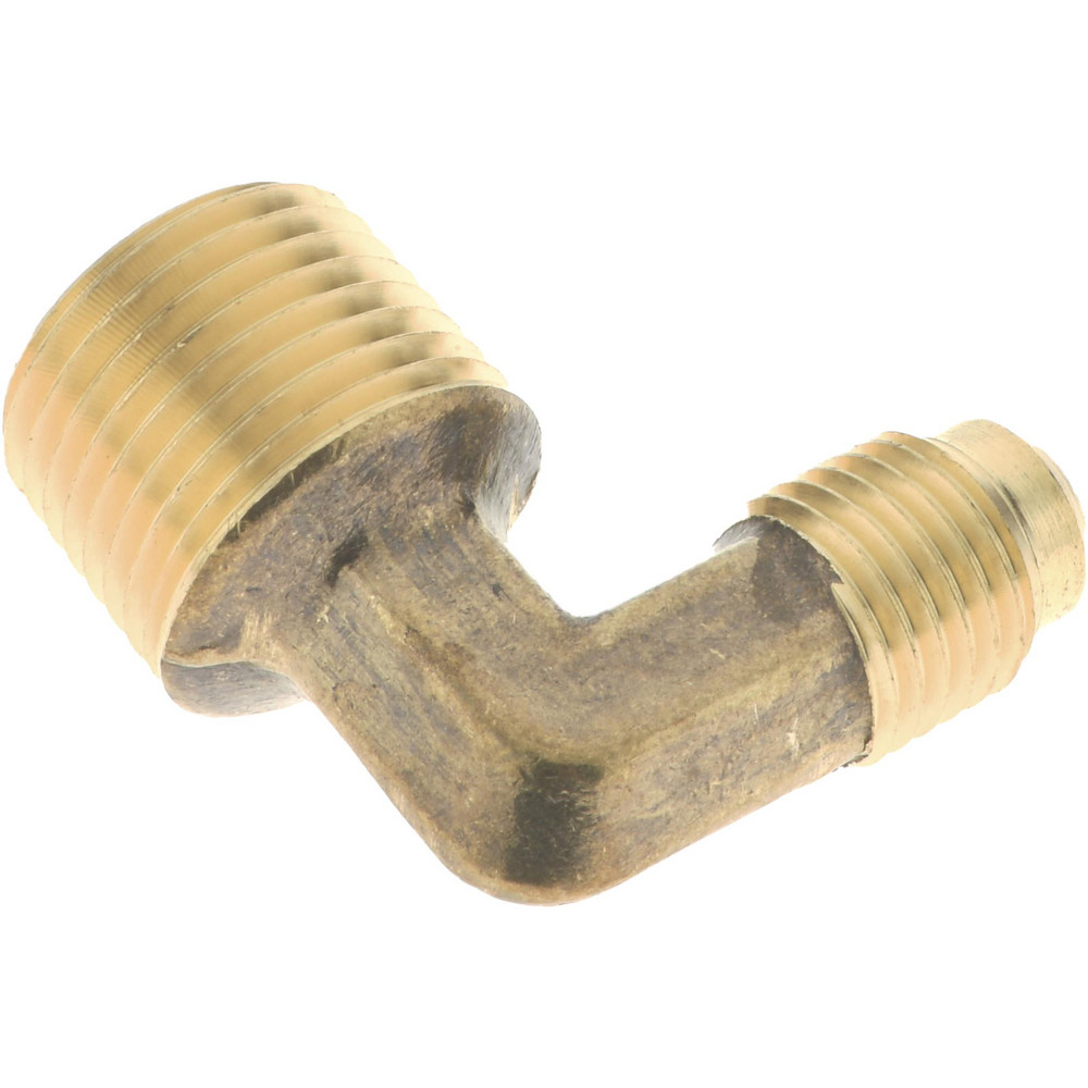 Midland Industries - Brass Flared Tube 90 Deg Male Elbow: 1/4" OD, 45 deg Flared Angle | MSC Direct