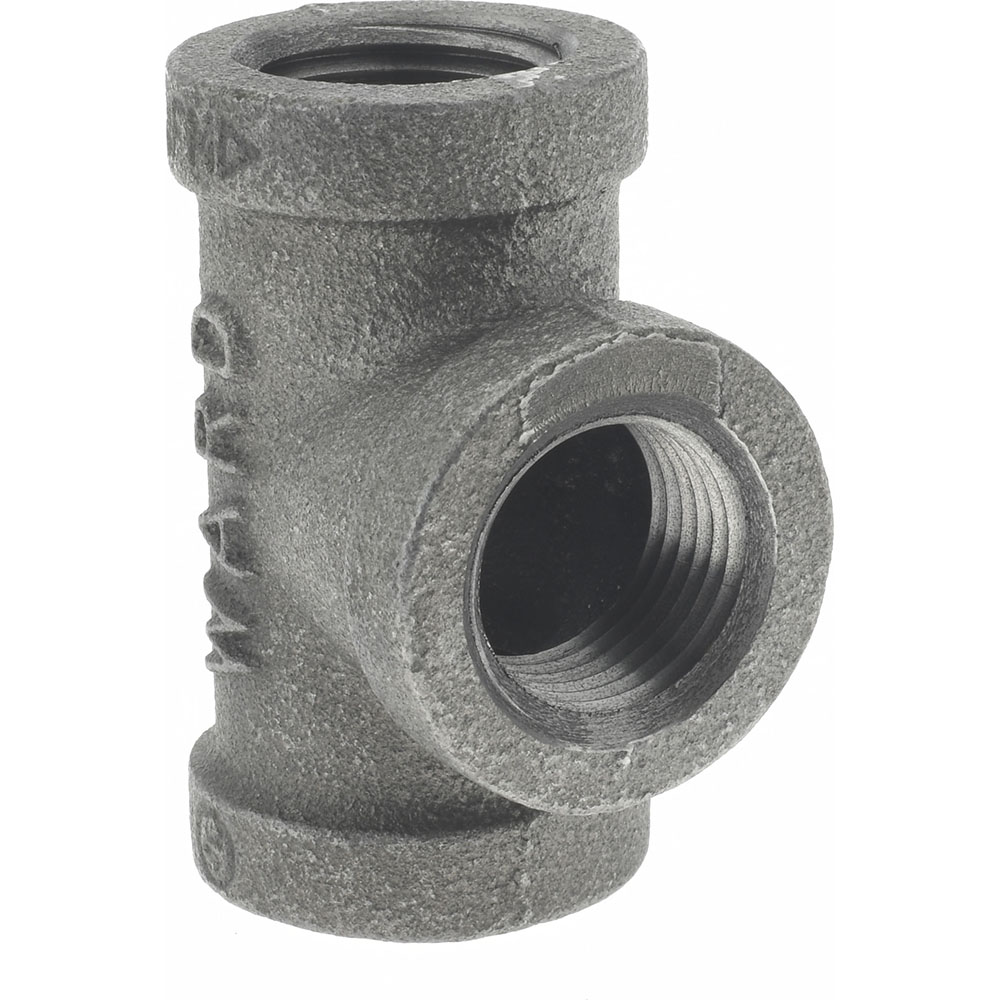 Made in USA - Size 1/2", Class 150, Malleable Iron Black Pipe Tee ...