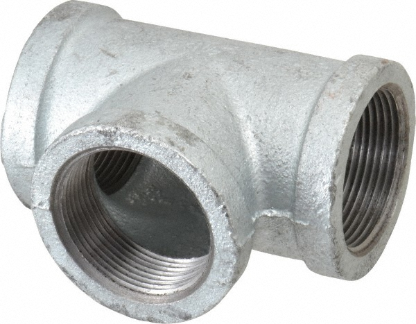 Made in USA - 1-1/2" Galvanized Malleable Iron Pipe Tee - 36987873 ...