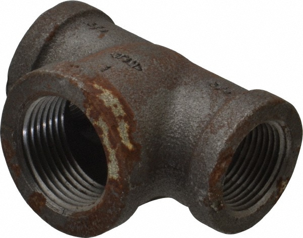Anvil - Black Tee: 3/4 x 3/4 x 1", 150 psi, Thread x Thread | MSC Direct