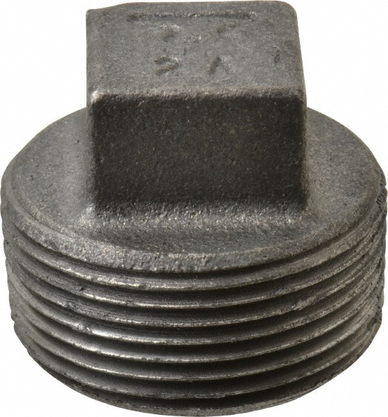 Made in USA - Size 1-1/4", Class 150, Malleable Iron Black Pipe Square ...