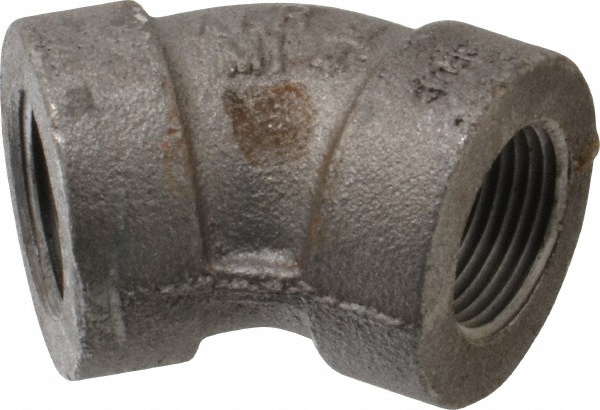Made in USA - Size 3/4", Class 300, Malleable Iron Black Pipe 45° Elbow ...