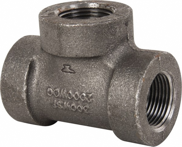 Anvil - Black Tee: 3/4", 300 psi, Thread x Thread | MSC Direct