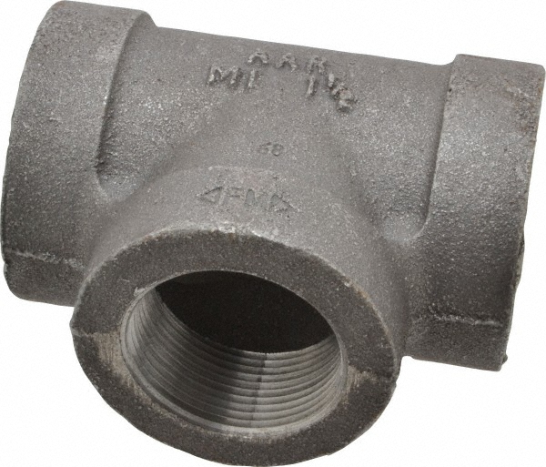 Anvil - Black Tee: 1-1/2", 300 psi, Thread x Thread | MSC Direct