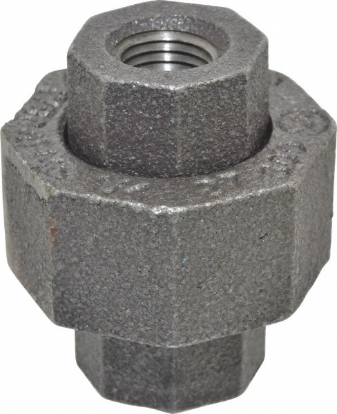 Made in USA - Size 1/4", Class 300, Malleable Iron Black Pipe Union ...