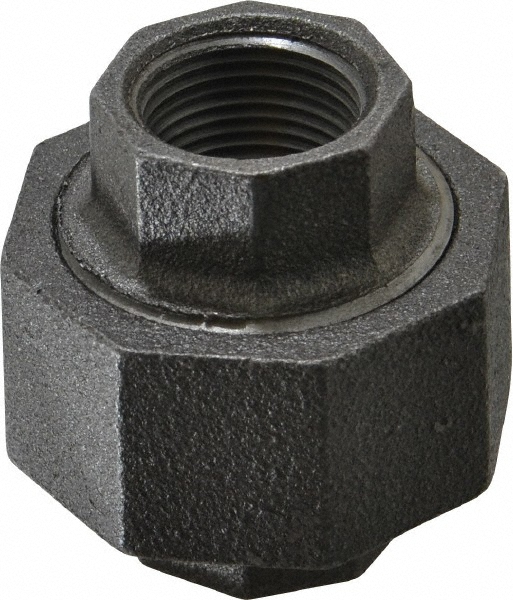 Made in USA - Size 3/4", Class 300, Malleable Iron Black Pipe Union ...