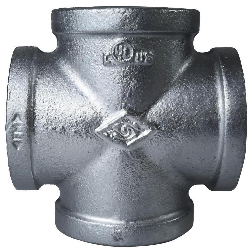 Value Collection - 2" Galvanized Malleable Iron Pipe Cross - 36998201 ...