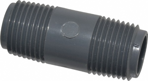 Value Collection - 1/2" Pipe, 2" Long PVC Threaded Plastic Pipe Nipple ...
