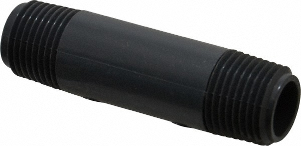 Value Collection - 1/2" Pipe, 3" Long PVC Threaded Plastic Pipe Nipple ...