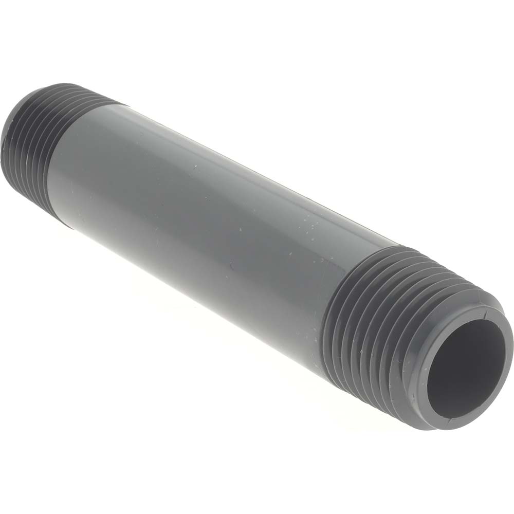 Value Collection - 1/2" Pipe, 4" Long PVC Threaded Plastic Pipe Nipple ...