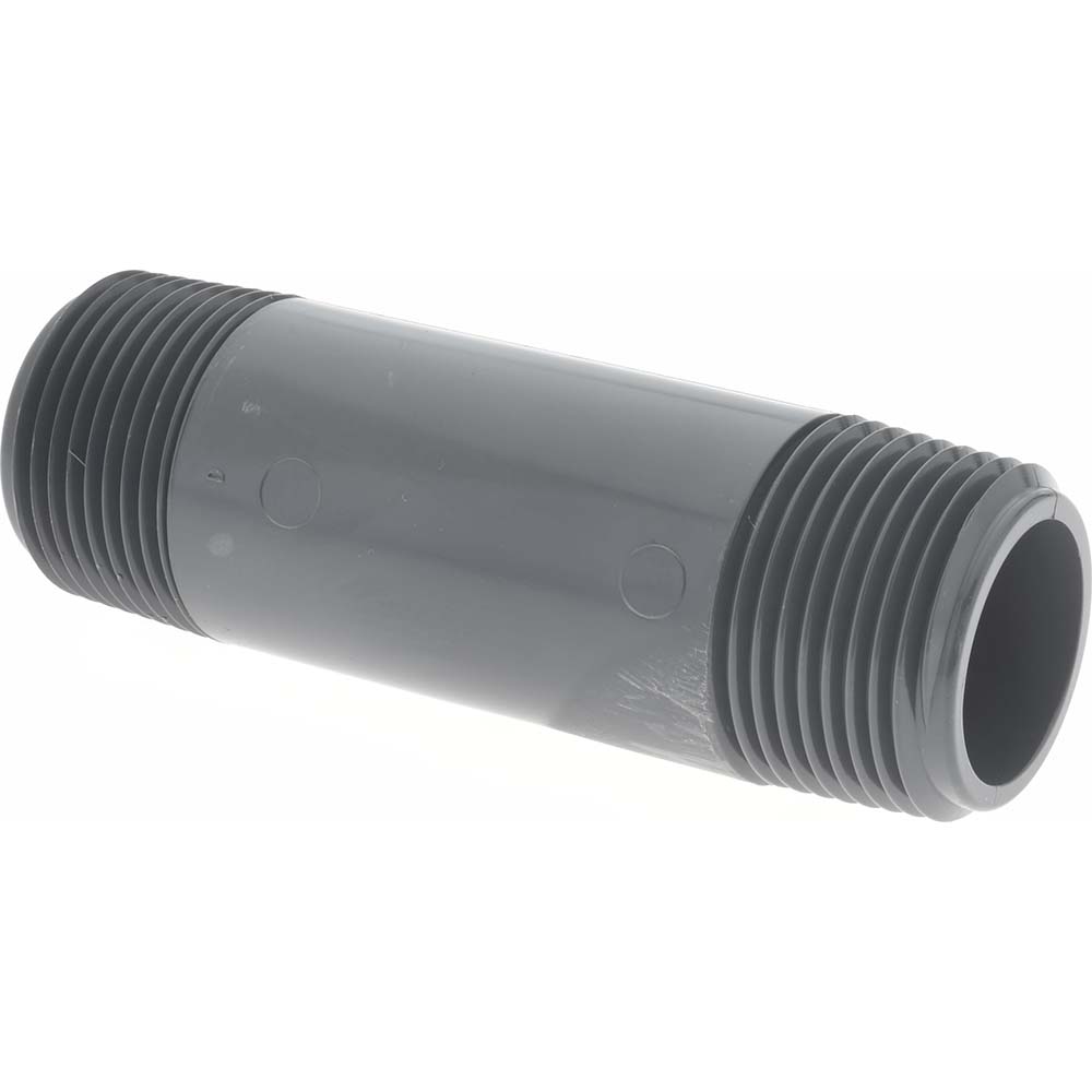 Value Collection - 1" Pipe, 4" Long PVC Threaded Plastic Pipe Nipple ...