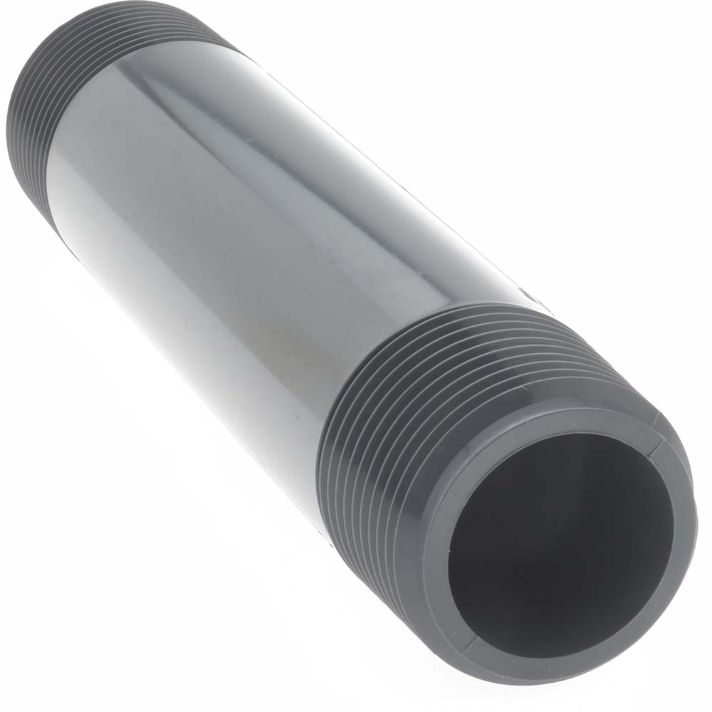 Value Collection - 1" Pipe, 6" Long PVC Threaded Plastic Pipe Nipple ...