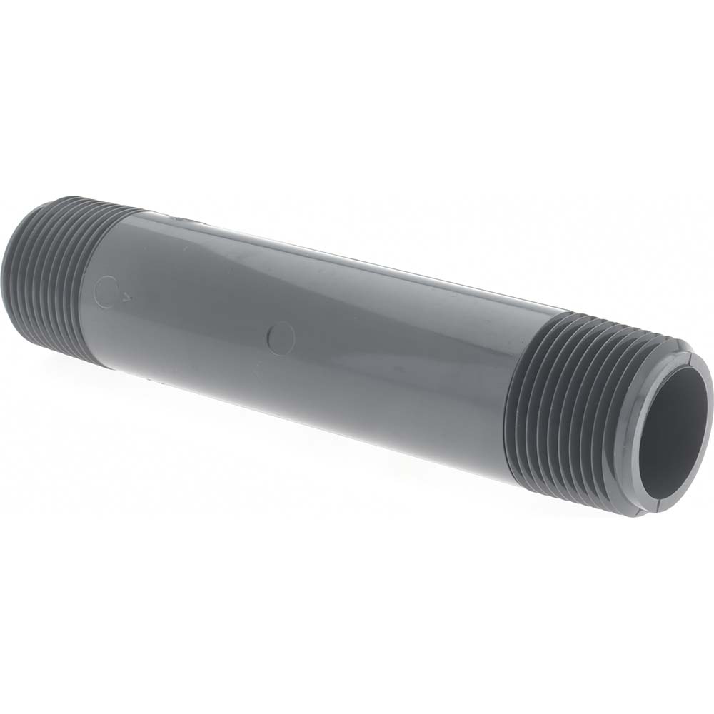 Value Collection - 1" Pipe, 6" Long PVC Threaded Plastic Pipe Nipple ...