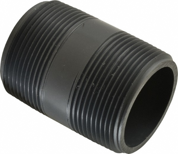 Value Collection - 1-1/2" Pipe, 2-1/2" Long PVC Threaded Plastic Pipe ...