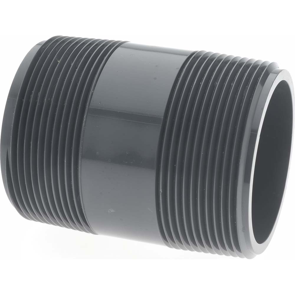 Value Collection - 2" Pipe, 3" Long PVC Threaded Plastic Pipe Nipple ...