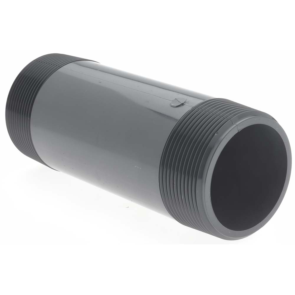 Value Collection - 2" Pipe, 6" Long PVC Threaded Plastic Pipe Nipple ...
