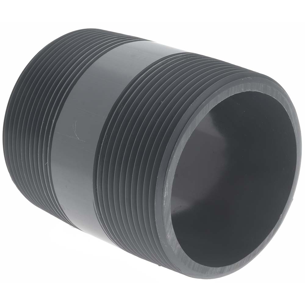 Value Collection - 3" Pipe, 4" Long PVC Threaded Plastic Pipe Nipple ...
