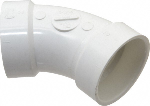 B&K Mueller - 2", PVC Drain, Waste & Vent Pipe 45 Elbow - 37006392 ...