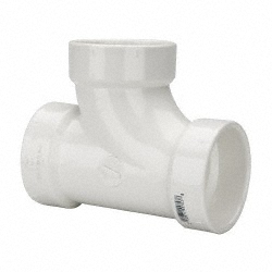 B&K Mueller - Drain, Waste & Vent Sanitary Tee: 2" Fitting, Hub x Hub x ...