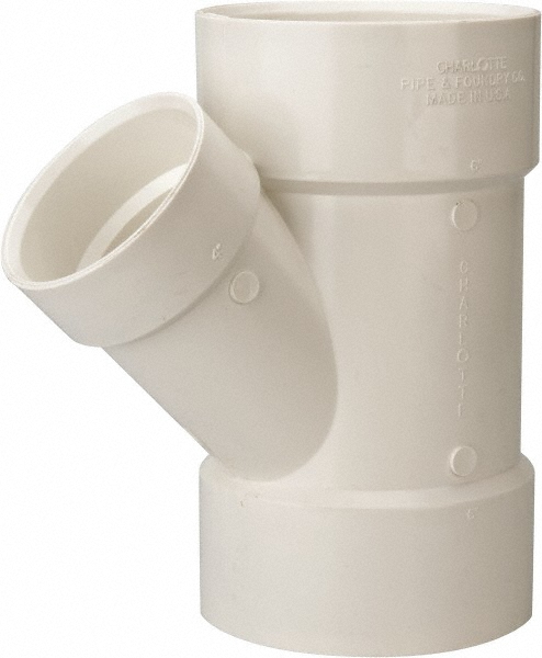B&K Mueller - 6 x 6 x 4", PVC Drain, Waste & Vent Pipe 45 Wye ...