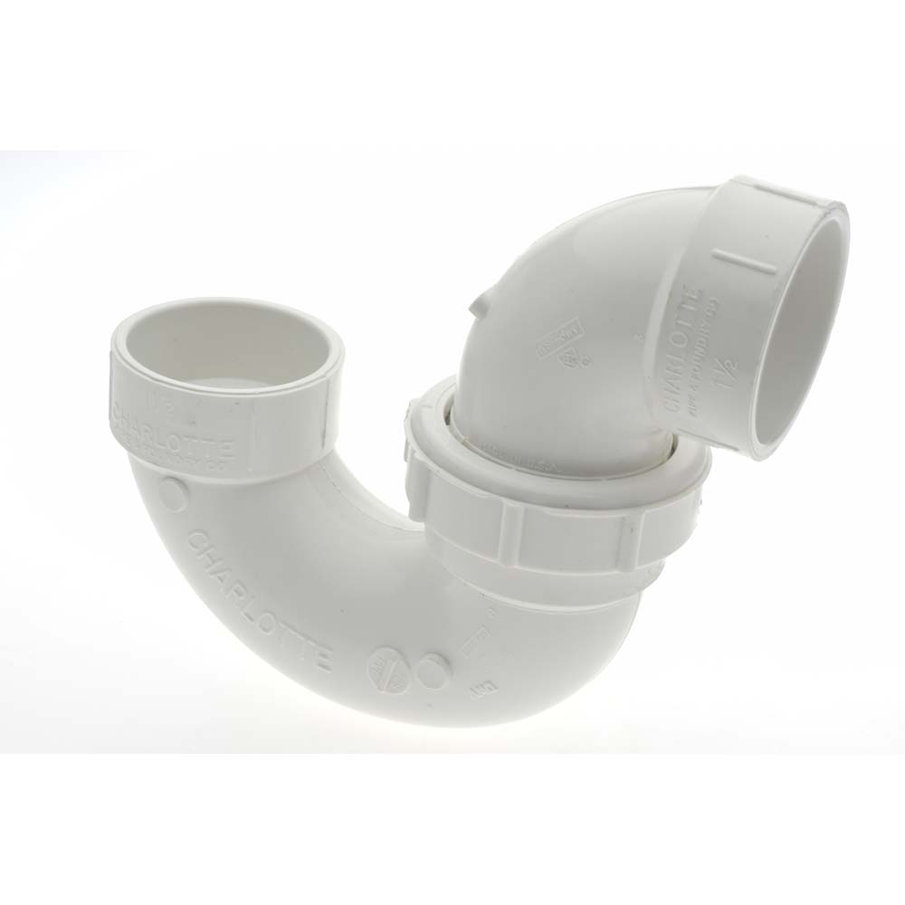 B&K Mueller - 1-1/2", PVC Drain, Waste & Vent Pipe P Trap with Union ...