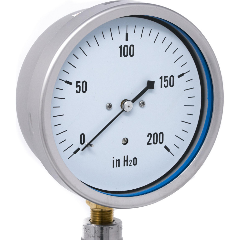 PIC Gauges - Pressure Gauge: 2-1/2" Dial Dia, 0 to 15 psi, 1/4" MNPT, Lower Mount | MSC Direct