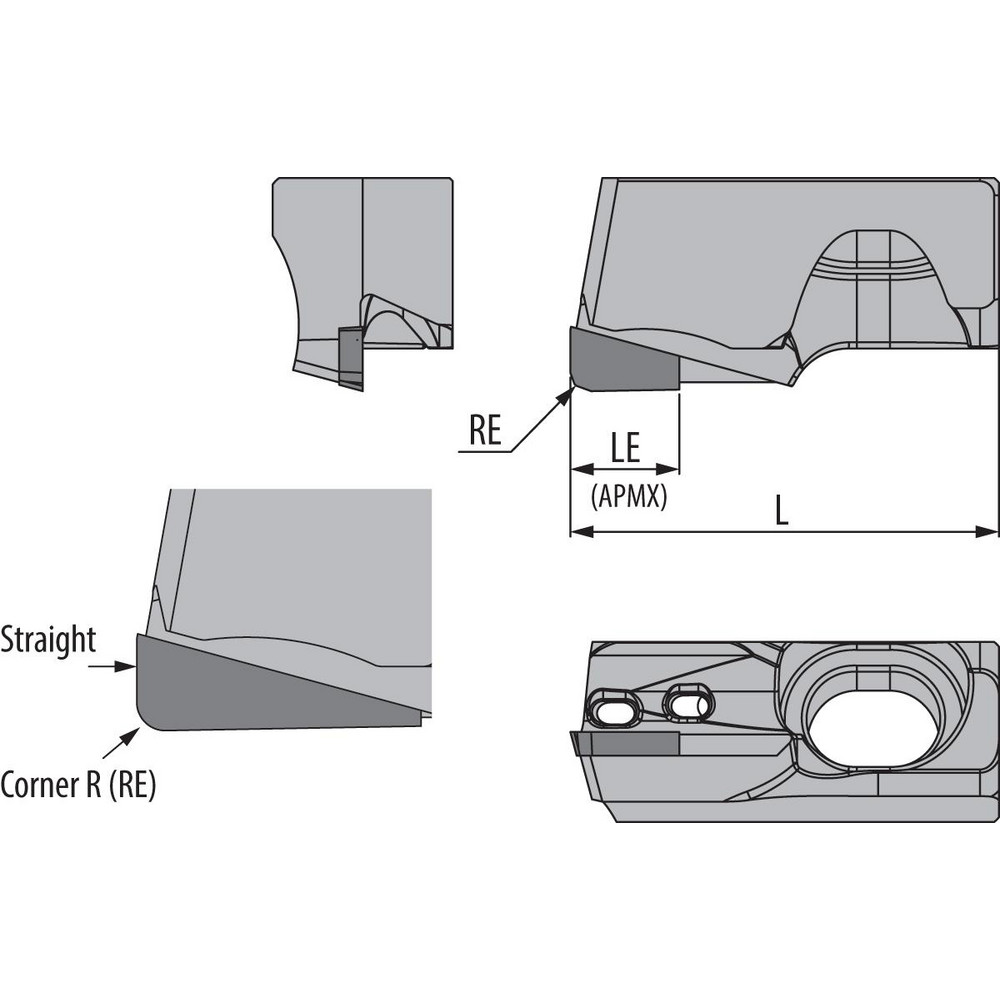 Kyocera - Milling Insert: ANSI LNGX180708PDFRRRKPD01A, ISO ...