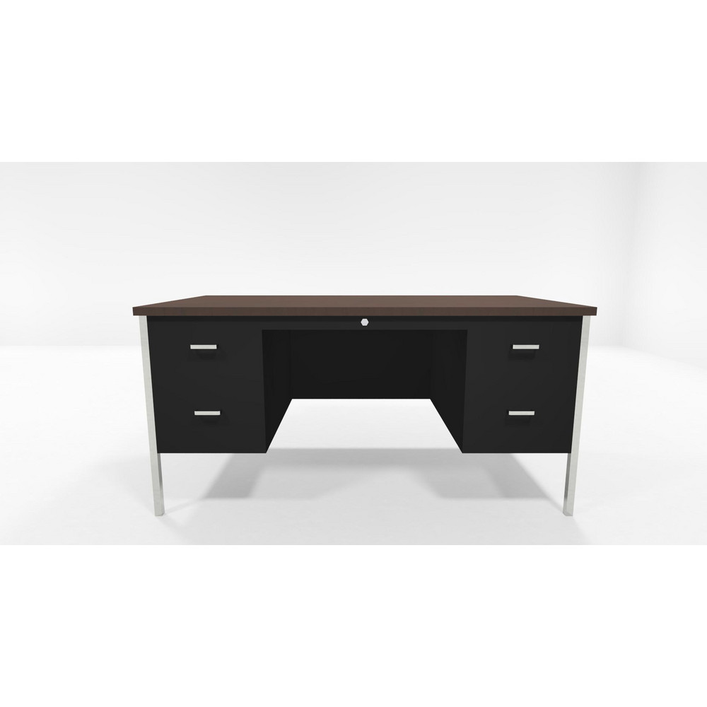 Hon - Desk: Woodgrain Laminate, Mocha & Black | MSC Direct