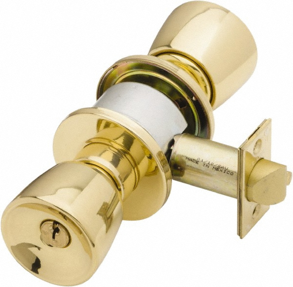 Schlage - 1-3/8 to 1-7/8" Door Thickness, Bright Brass Storeroom Knob ...